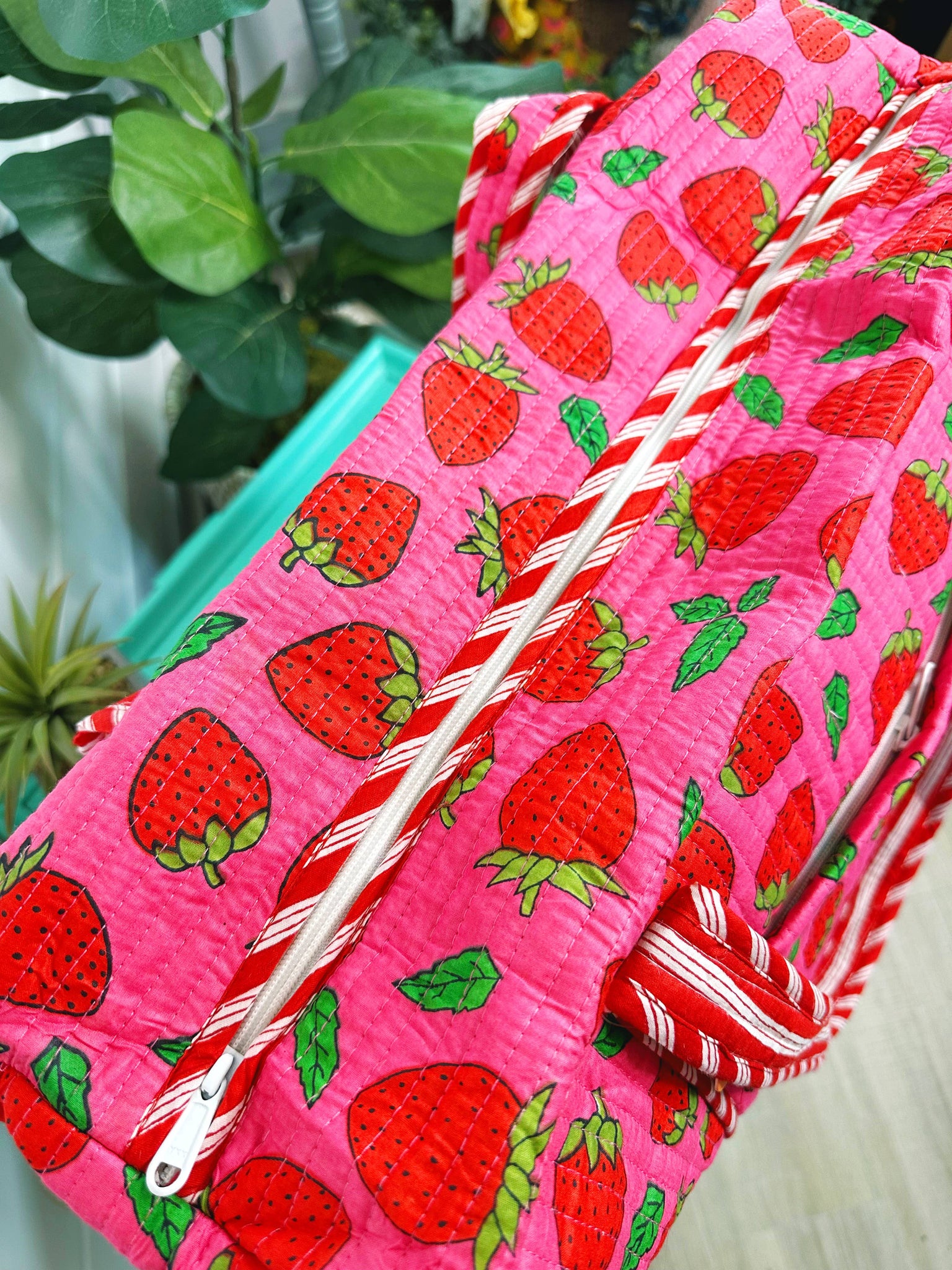 Strawberry Quilted Weekender Bag – Miss Scarlett Boutique